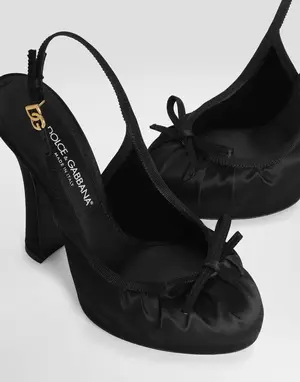 Dolce & Gabbana Satin Slingbacks - Black