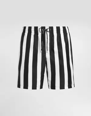 Dolce & Gabbana Mid-length Swim Trunks With Striped Print - Multicolor