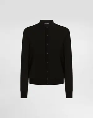 Dolce & Gabbana Long-sleeved Shirt In A Cotton Openwork Knit - Black