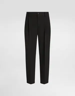 Dolce & Gabbana Tailored Wool Gabardine Pants - Black