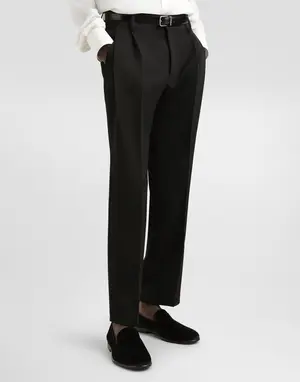 Dolce & Gabbana Tailored Wool Gabardine Pants - Black