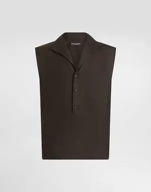 Dolce & Gabbana Three-button Sleeveless Linen Shirt