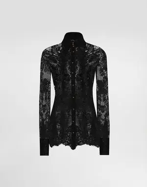 Dolce & Gabbana Floral Lace Shirt With Scalloping