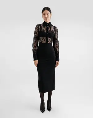 Dolce & Gabbana Floral Lace Shirt With Scalloping