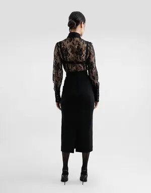 Dolce & Gabbana Floral Lace Shirt With Scalloping