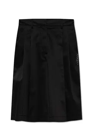 Marni Marni Logo Embroidered Knee-Length Shorts - Black
