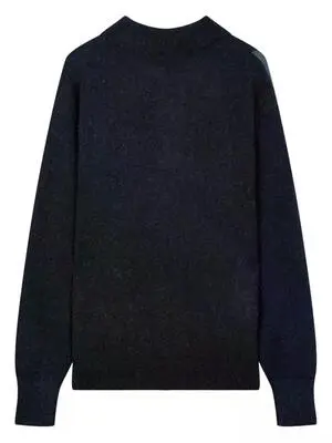 STUDIO TOMBOY Fine-knit Polo Shirt With Color-block Design - Blue