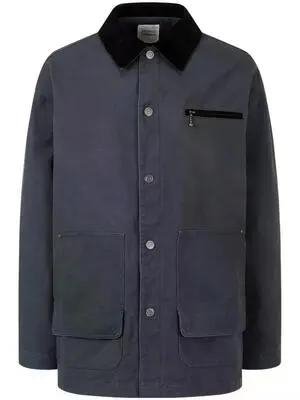 STUDIO TOMBOY Corduroy-collar Canvas Jacket - Grey