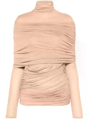 MUGLER Ruched Top - Neutrals