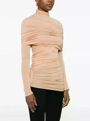 MUGLER Ruched Top - Neutrals