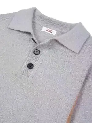 STUDIO TOMBOY Fine-knit Color-blocked Polo Shirt - Grey