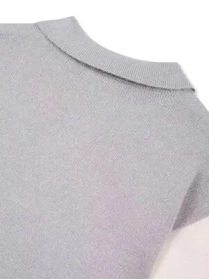 STUDIO TOMBOY Fine-knit Color-blocked Polo Shirt - Grey