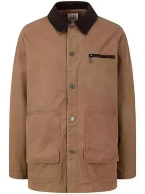 STUDIO TOMBOY Corduroy-collar Canvas Jacket - Brown