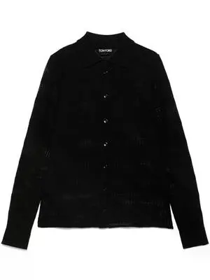 TOM FORD Open-knit Shirt - Black