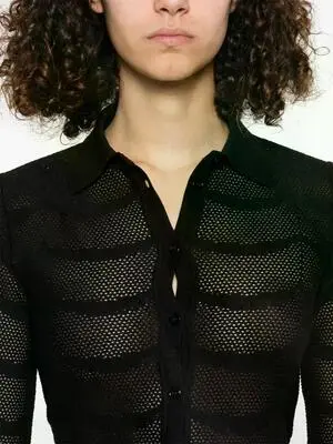 TOM FORD Open-knit Shirt - Black