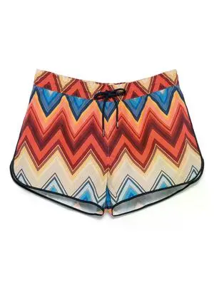 Missoni Zigzag-print Swim Shorts - Orange