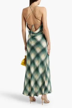 Bec & Bridge Edie Checked Crepe Maxi Dress
