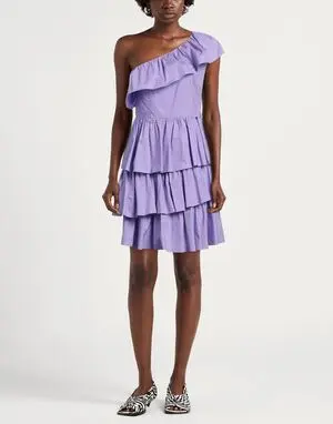 Liu Jo One-shoulder Tiered Mini Dress - Lilac