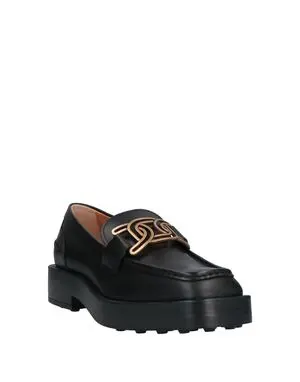 TOD'S Leather Loafers With Appliqués - Black