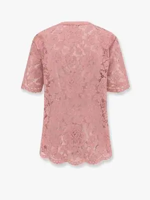 Dolce & Gabbana Floral Lace Top - Pink