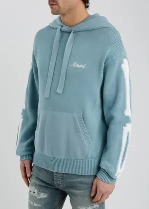 Amiri Bones Appliqué Cotton Knit Hoodie
