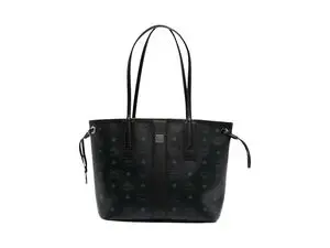 Mcm Liz Reversible Visetos Small Tote Bag - Black