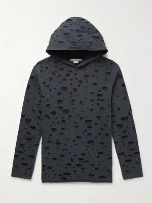 Acne Studios Eipe Distressed Cotton-jersey Hoodie