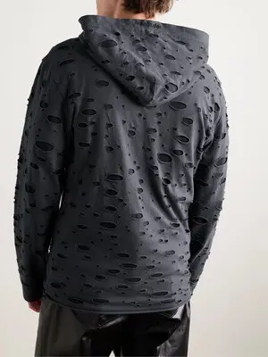 Acne Studios Eipe Distressed Cotton-jersey Hoodie