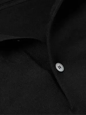 Zegna Slim-fit Cotton Polo Shirt - Black