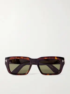 TOM FORD Icon Rectangular Sunglasses - Tortoiseshell