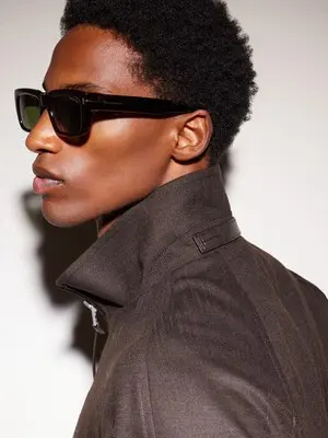TOM FORD Icon Rectangular Sunglasses - Tortoiseshell