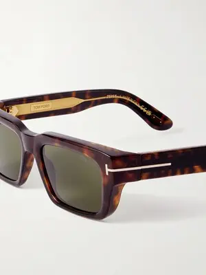 TOM FORD Icon Rectangular Sunglasses - Tortoiseshell