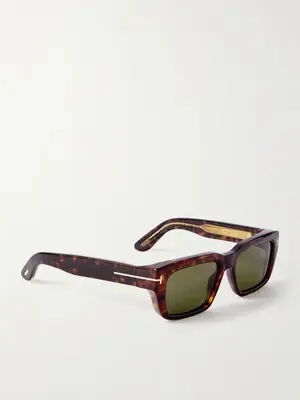 TOM FORD Icon Rectangular Sunglasses - Tortoiseshell