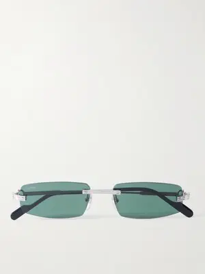 CARTIER Rimless Rectangular Sunglasses - Silver