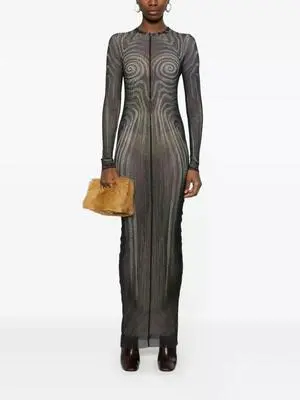 JEAN PAUL GAULTIER Spiral-print Maxi Dress