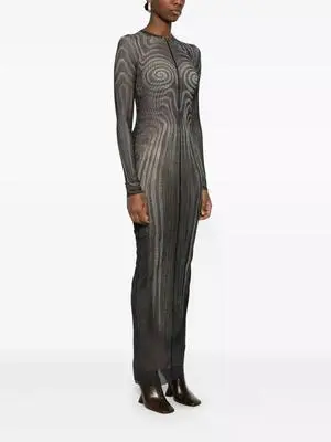 JEAN PAUL GAULTIER Spiral-print Maxi Dress