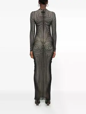 JEAN PAUL GAULTIER Spiral-print Maxi Dress