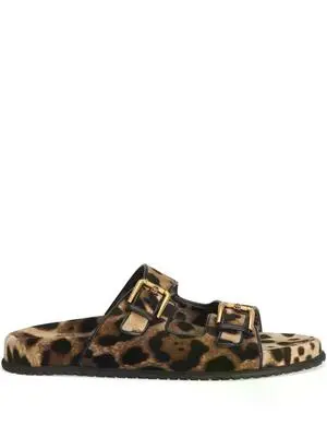 Dolce & Gabbana Leopard-print Sandals - Brown