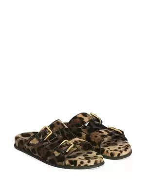 Dolce & Gabbana Leopard-print Sandals - Brown