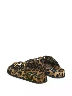 Dolce & Gabbana Leopard-print Sandals - Brown