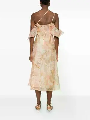 Zimmermann Illuminate Midi Dress - Orange