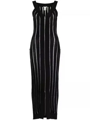 NENSI DOJAKA Ribbed-knit Maxi Dress - Black