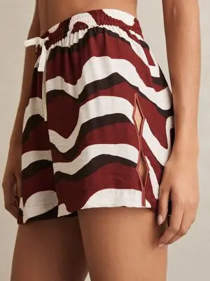 REISS Eva Wave-print Drawstring Shorts