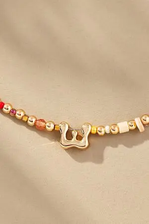 Anthropologie Beaded Monogram Necklace - W