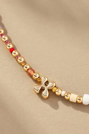 Anthropologie Beaded Monogram Necklace X