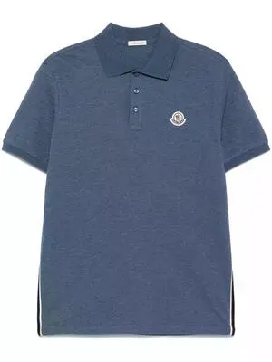 Moncler Logo-patch Polo Shirt - Blue