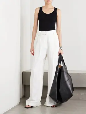 Proenza Schouler Jules Belted Wide-leg Pants - Neutrals