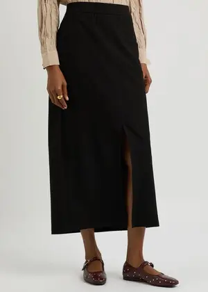 Eileen Fisher Stretch Crepe Midi Skirt