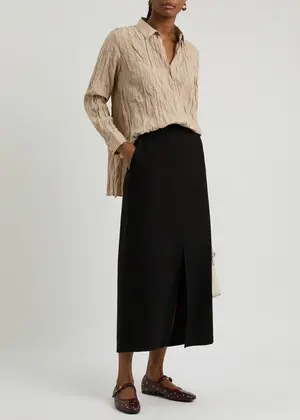 Eileen Fisher Stretch Crepe Midi Skirt