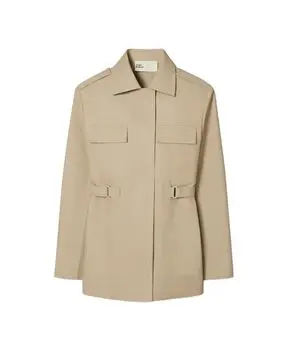 Tory Burch Canvas Jacket - Silver Taupe